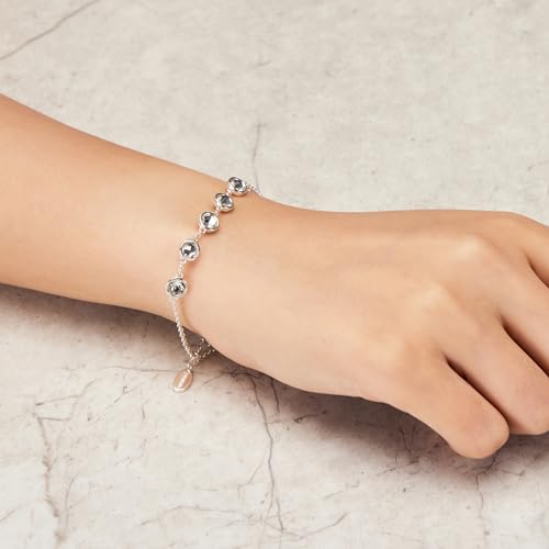 Philip Jones April Birthstone Bracelet Created with Diamond Zircondia® Crystals