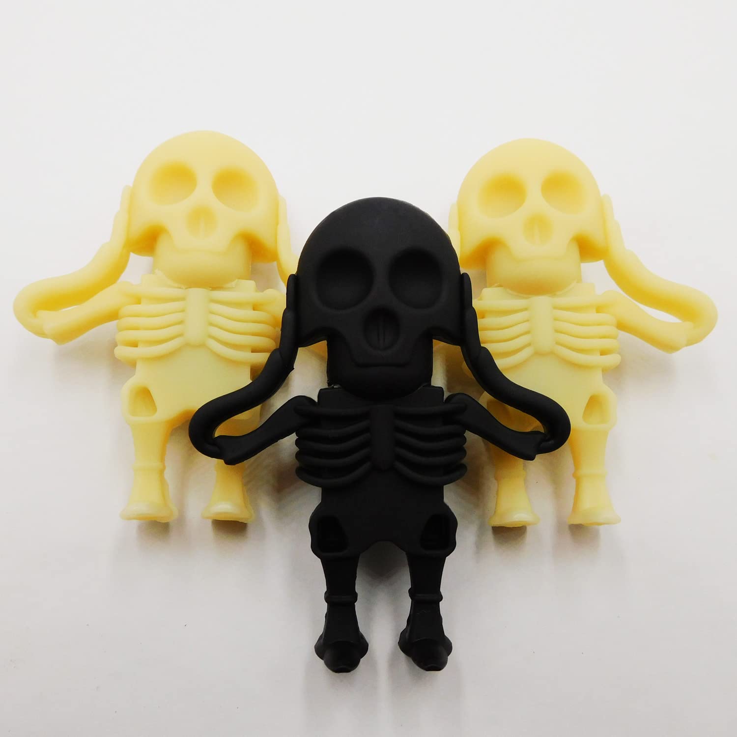 USB Flash Drives Thumb Drive Cartoon Human Skeleton Memory Sticks pendrives for Halloween Present Boy's Gift (Black 64GB)