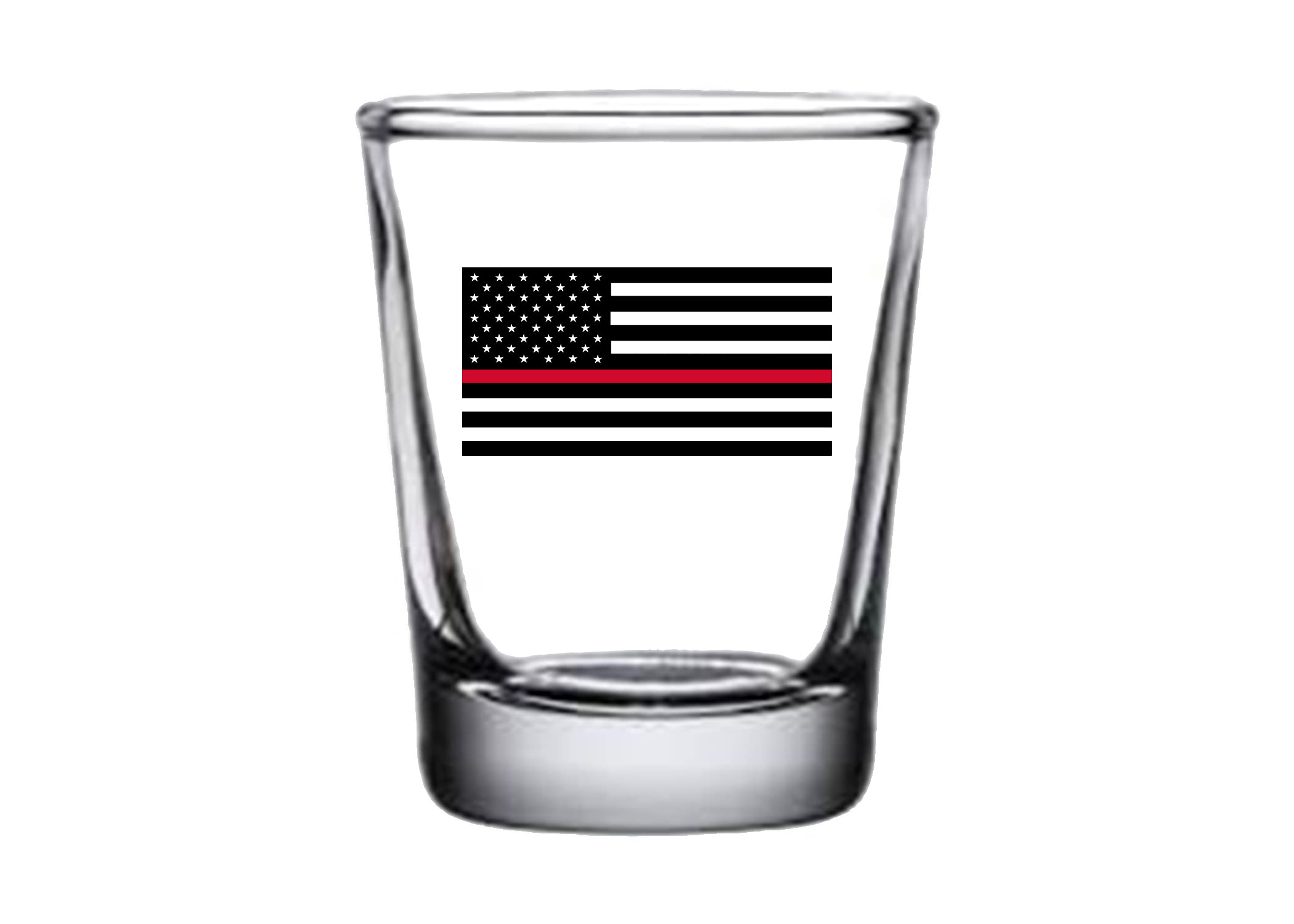 Rogue River Tactical Thin Red Line Shot Glass Gift For Fire Fighter Firefighter FD Fire Department