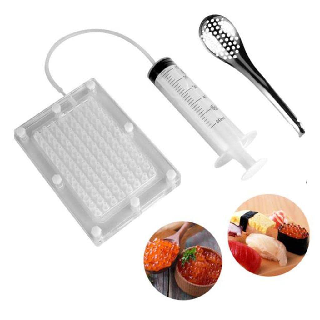 Prettyia Professional Molecular Gastronomy Caviar Maker Gourmet Dispenser Caviar Filter Spherification Dropper with Tube & Spoon Tools