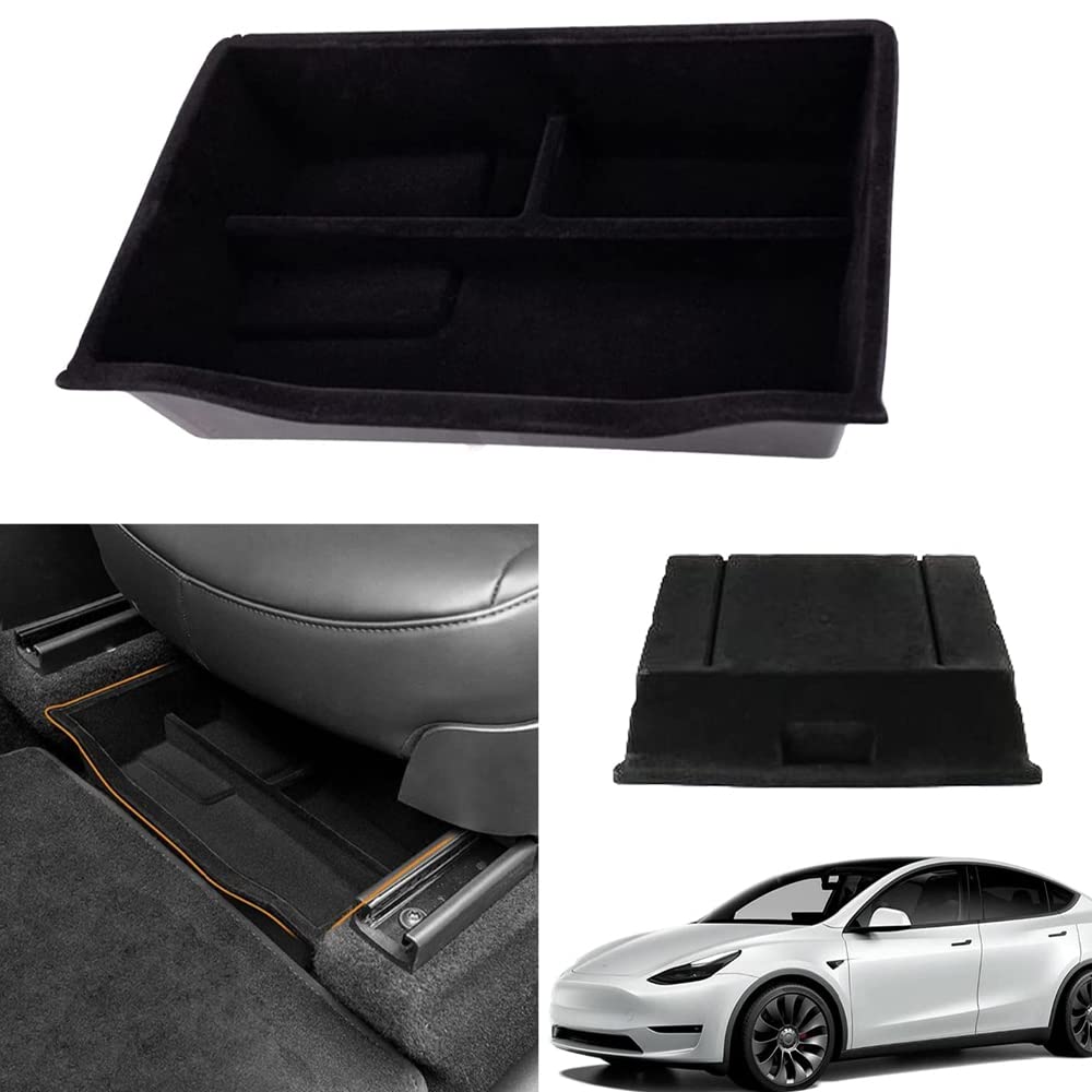 Pedigree Tesla Model Y 2020-2021 Under Seat Storage Box Main and co-pilot passenger Seat storage box Hidden Tray Box neat and tidy Tesla Model Y Accessories