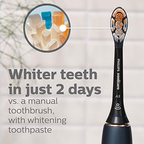 Philips Sonicare Genuine A3 Premium All-in-One Replacement Toothbrush Heads, 2 Brush Heads, Black, HX9092/95