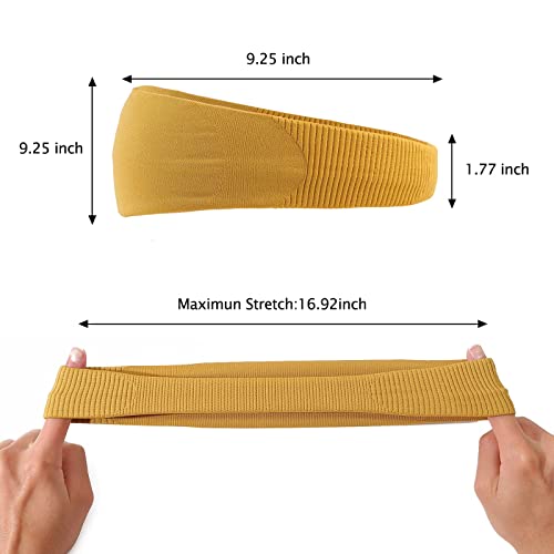 ONEYE Wide Workout Headbands for Women Men Non Slip Sport Sweatbands Solid Yoga Hairband High Elastic Moisture Wicking Headband