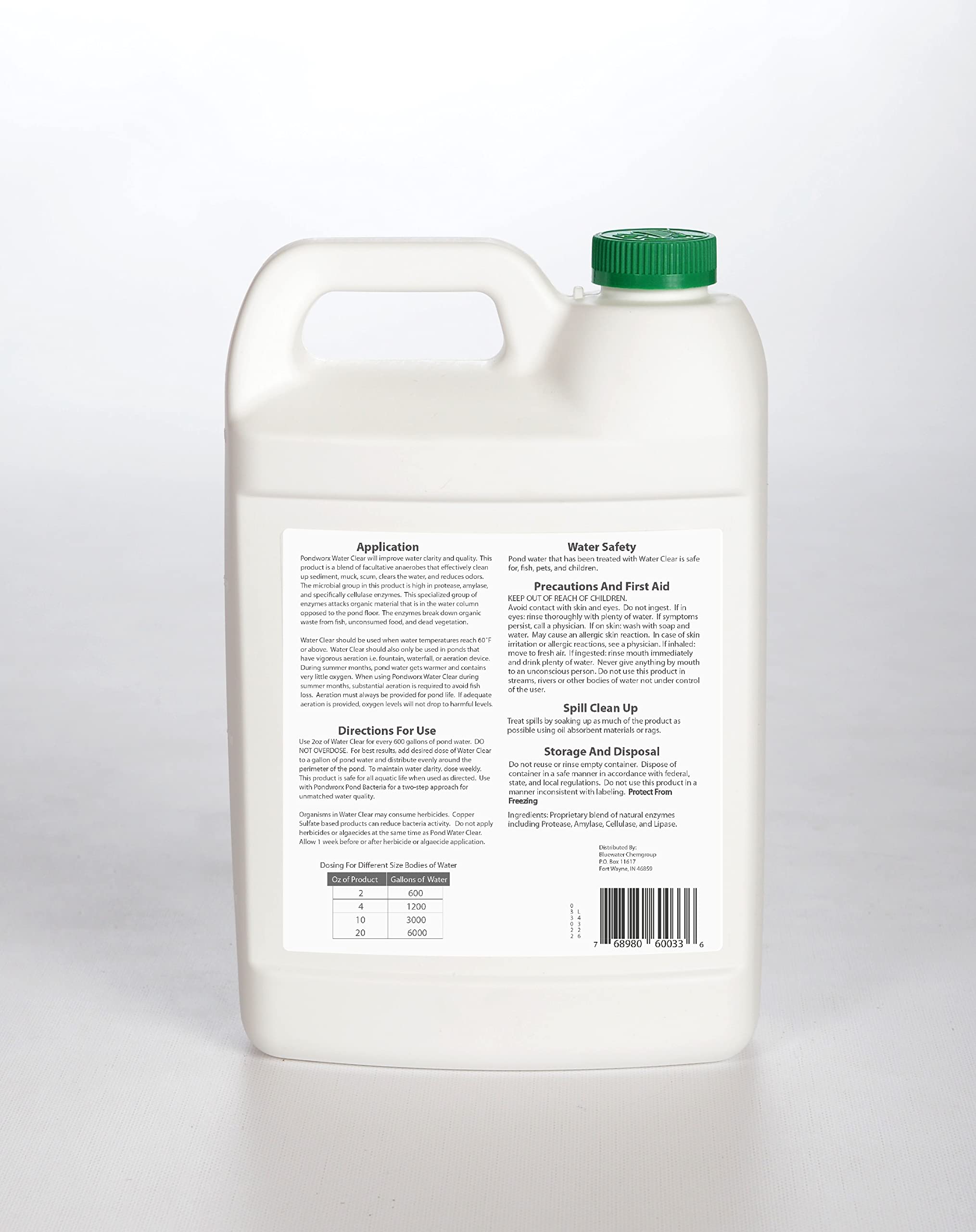 Pondworx Water Clear - Concentrated Formulation Improves Water Clarity and Quality, Helps Clear Cloudy Water, Safe for Fish, Pets, and Plant - 1 Gallon