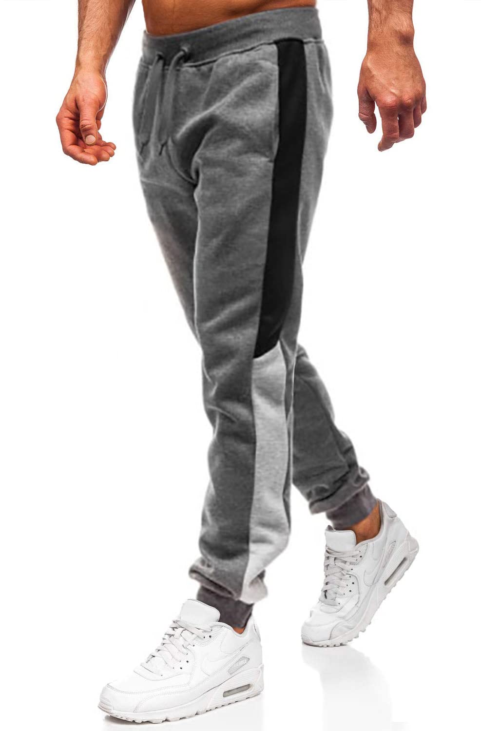 Onfettic Mens Sweatpants Men Pants Casual Fashion Joggers Comfortable Basic Pants Sport Daily Workout Pants (Dark Grey, XL)