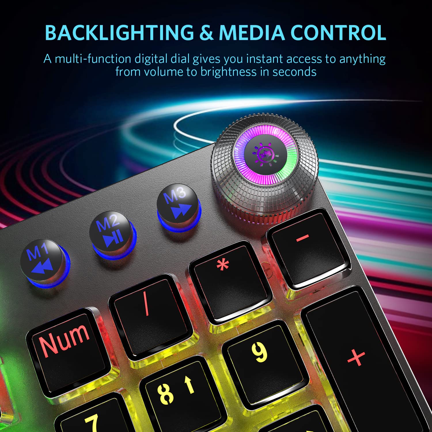 TEWELL Quick Responsible Blue Switches Mechanical Gaming Keyboard, Rainbow LED Rainbow Backlit Typewriter Keyboards with Removable Hand Rest, 104 Anti-ghosting Keys, for PC, Laptop, Computer