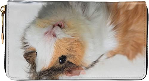 Surprised Guinea Pig Leather Wallet Long Clutch Purse Fashion Wristlet Handbag