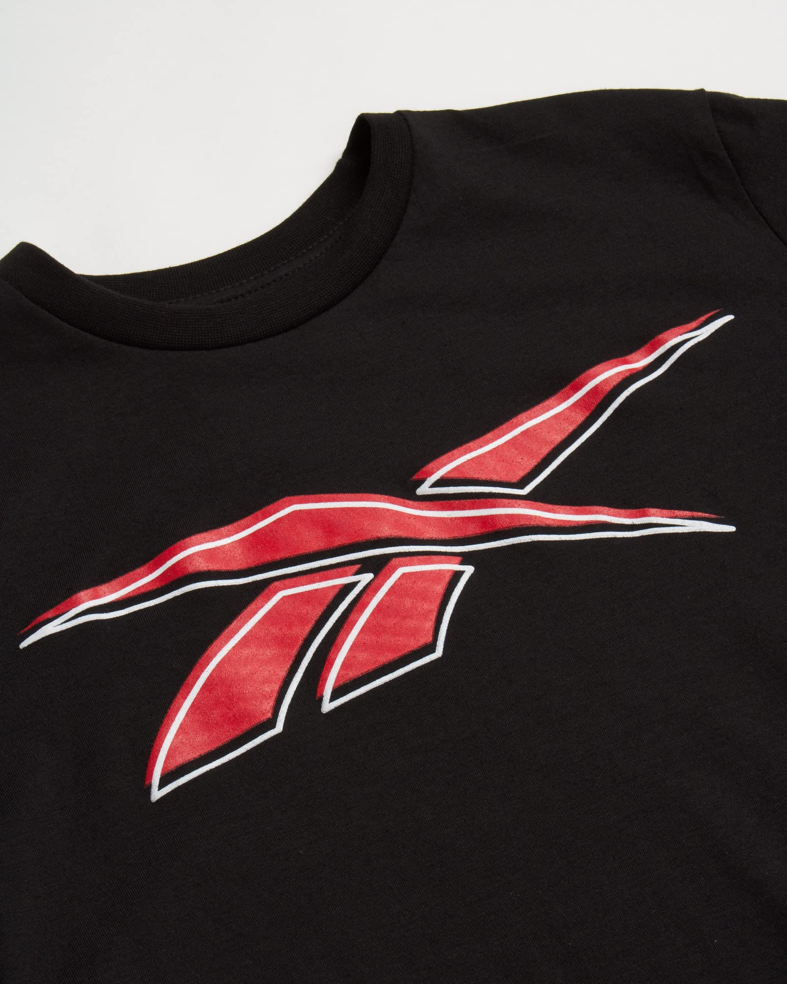 Reebok Boys' T-Shirt - Long Sleeve Logo Tee (Size: S-XL), Size 8, Black Vector