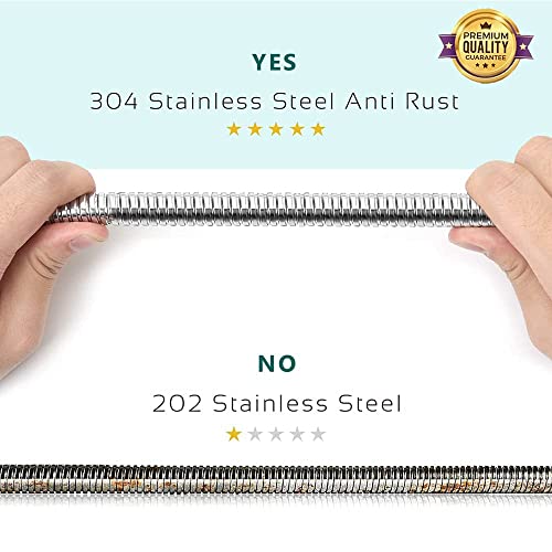Shower Hose, 79 Inch Expandable Shower Hose Extra Long ,Bathing Toilet Cleaning, Adjustable Holder Mount and Stainless Steel Shower Hose for Handheld Shower Head, shower hose and holder, Chrome