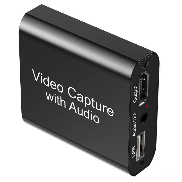 Video Capture Card, 4K HDMI to USB 3.0 Game Capture Card, Video Capture Device, 1080P HD 30FPS Broadcast Live and Record Video Audio Grabber for Streaming, Gaming, Teaching, Video Conference