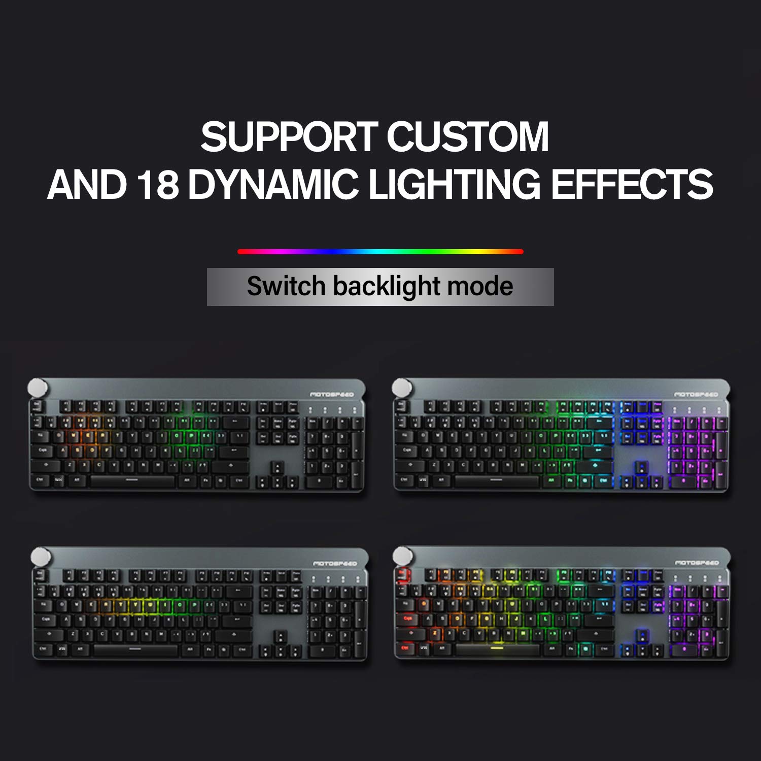 MOTOSPEED 2.4GHz Wireless/USB Wired Mechanical Gaming Keyboard Compact 104 Key RGB LED Backlit + Durable,Ergonomic,Anti-ghosting Mechanical Keyboard for Windows PC Gamers (Blue Switch)