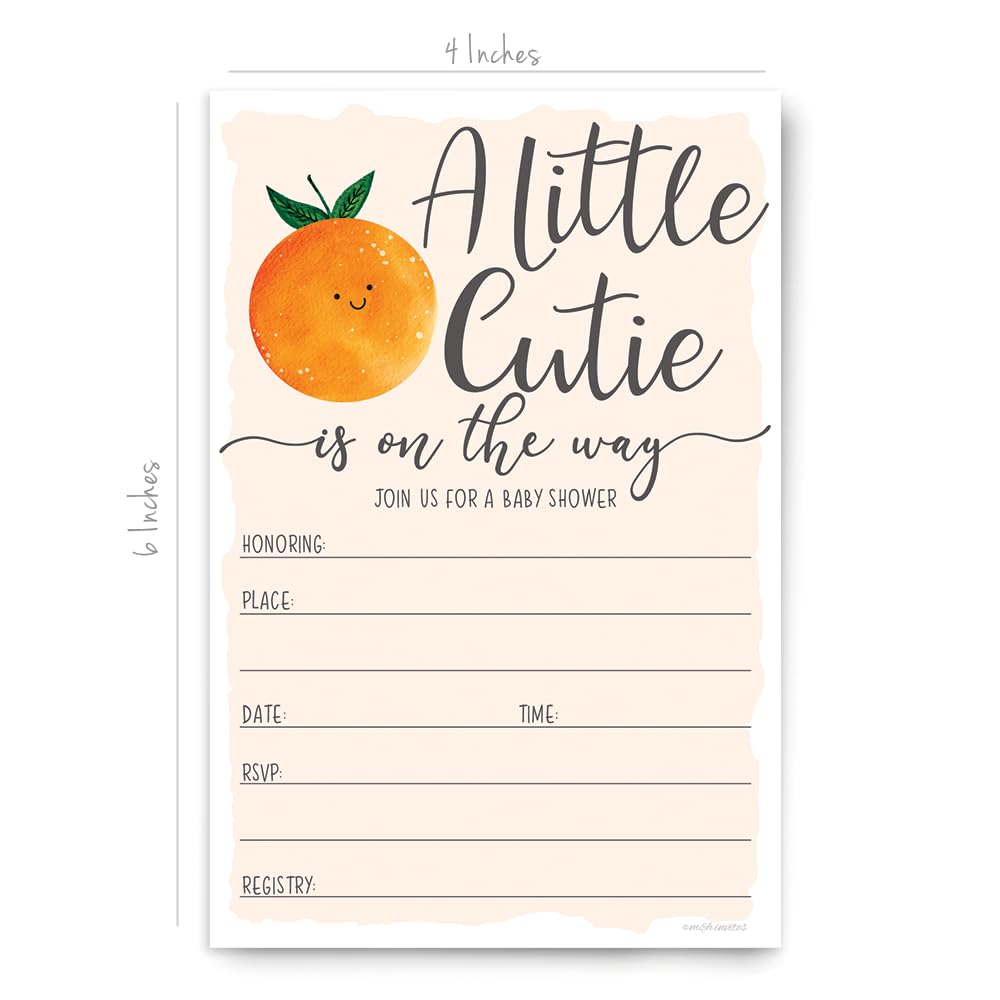 Little Cutie Baby Shower Invitations (20 Count) With Envelopes - Gender Neutral or Girl Baby Shower
