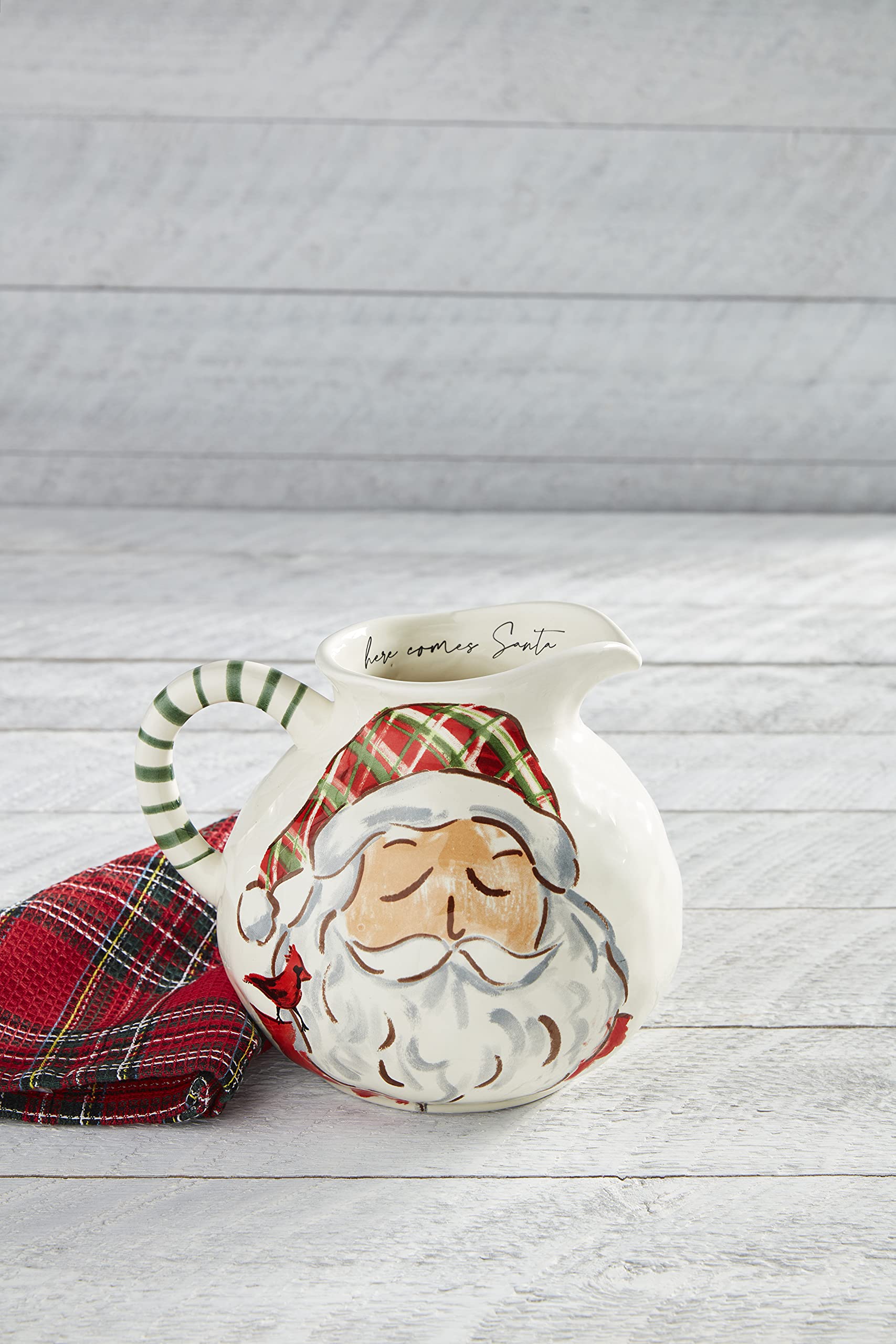 Mud Pie Christmas Santa Pitcher, Multi, 90 oz