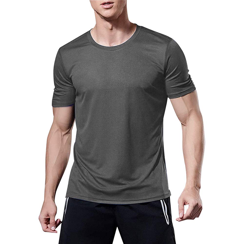 MeetHoo Men's Big & Tall Short Sleeve, Black+White+Gray, Large