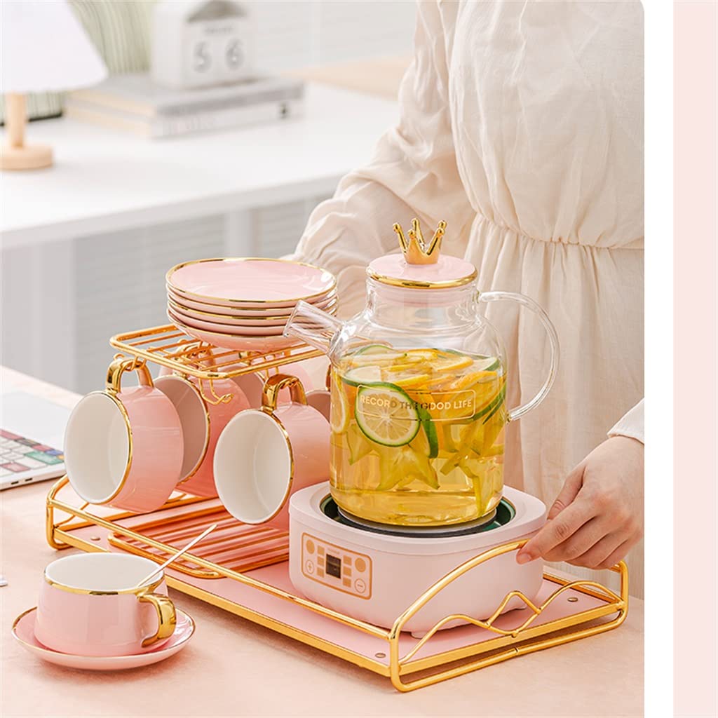 LOCZEK Pot Multi-Functional Home Office Small Fully Automatic Flower Tea Stew Electric Kettle Set/Pink/1.8L