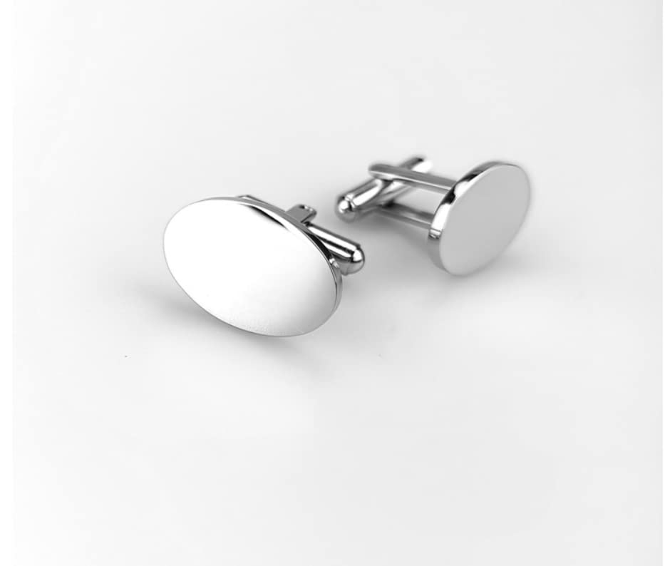 Stainless Steel Cufflinks Men's Shirt Cuff Studs Oval Single