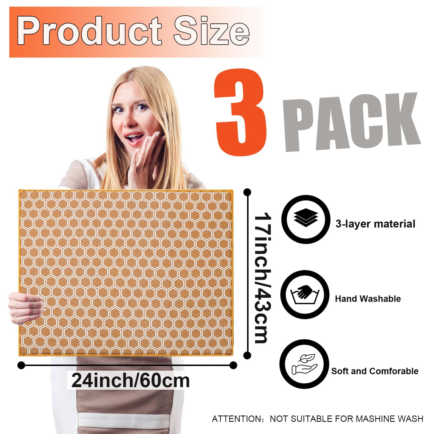 Tgepliyung 2 Pack XXL Dish Drying Mats for Kitchen Counter, 24 x 18 inch Microfiber Dish Drying Pads, Absorbent Dish Drainer Mat for Counertop, Thickened, Washable, Super Absorbent, Grey