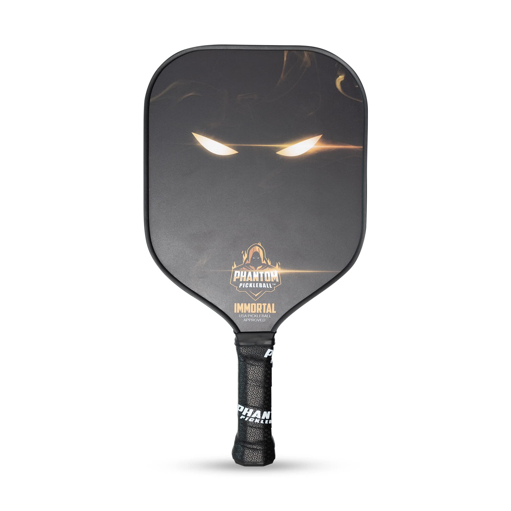 Phantom Immortal Carbon Fiber Wide Body Pickleball Paddles - Max Grit and Spin - USAPA Approved β Pickleball Rackets - Pickle-Ball Equipment with Polypropylene Core β Lightweight (Gold)