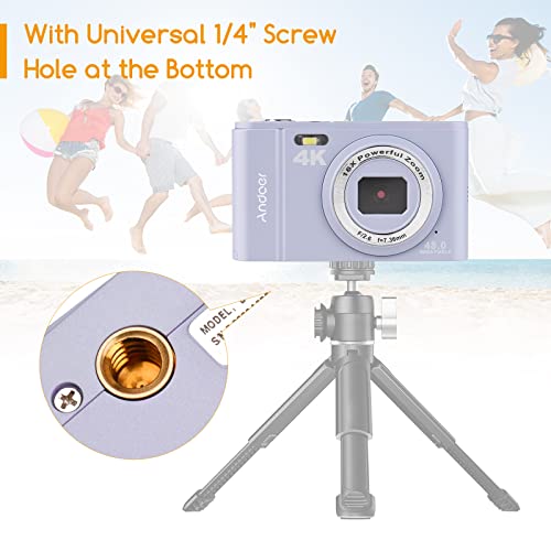 mewmewcat Mini Digital cameraPortable Digital Camera 48MP 4K 2.8-inch IPS Screen 16X Zoom Self-Timer 128GB Extended Memory Face Detection-Shaking with 2pcs Batteries Hand Strap Carry Pouch