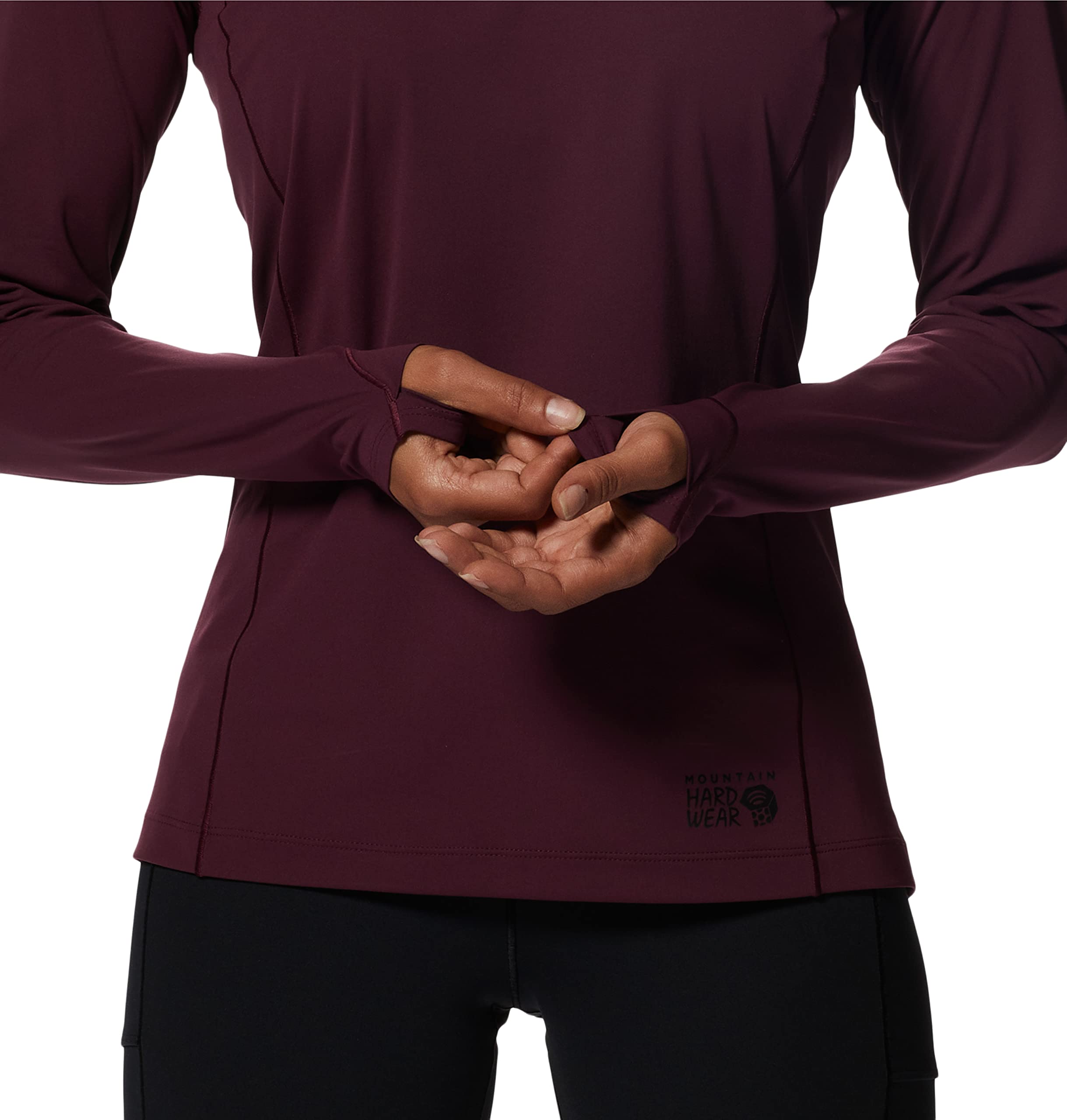 Mountain Hardwear Women's Mountain Stretch Long Sleeve Crew, Cocoa Red, X-Small