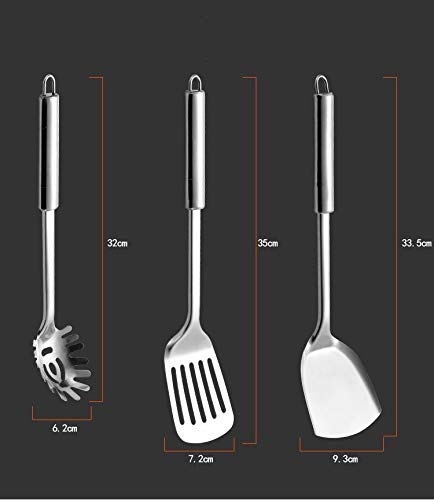 LMMDP 7Pieces Stainless Steel Kitchenware Set Cooking Spoon Shovel Spatula Soup Colander Home Kitchen Utensils Tools Gifts Kitchen