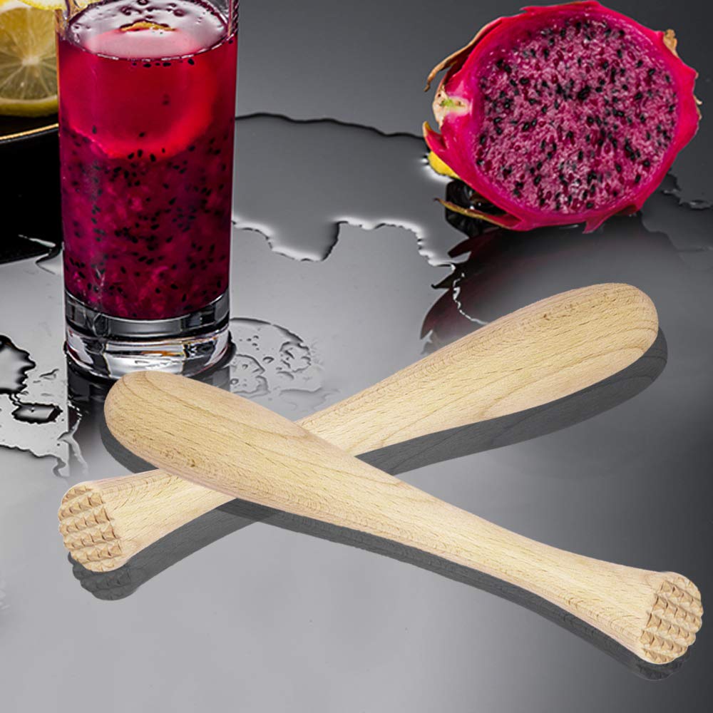 Set of 2, Cocktail Muddler Wood Bar Muddler, DaKuan Wooden Cocktail Muddler for Making Cocktails and Juice Drinks Tools(7.87 in/ 20 cm)