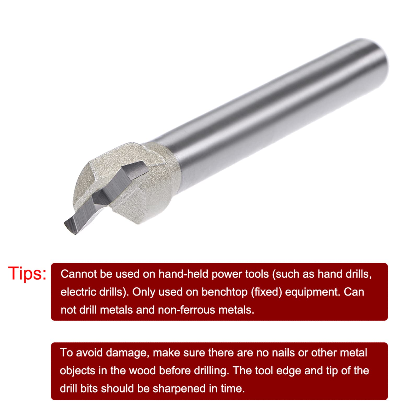 uxcell 12mm x 68mm Right Turning Brad Point Drill Bits & 12mm Tungsten Carbide Forstner Drill Bits for Woodworking Carpentry Drilling Tool