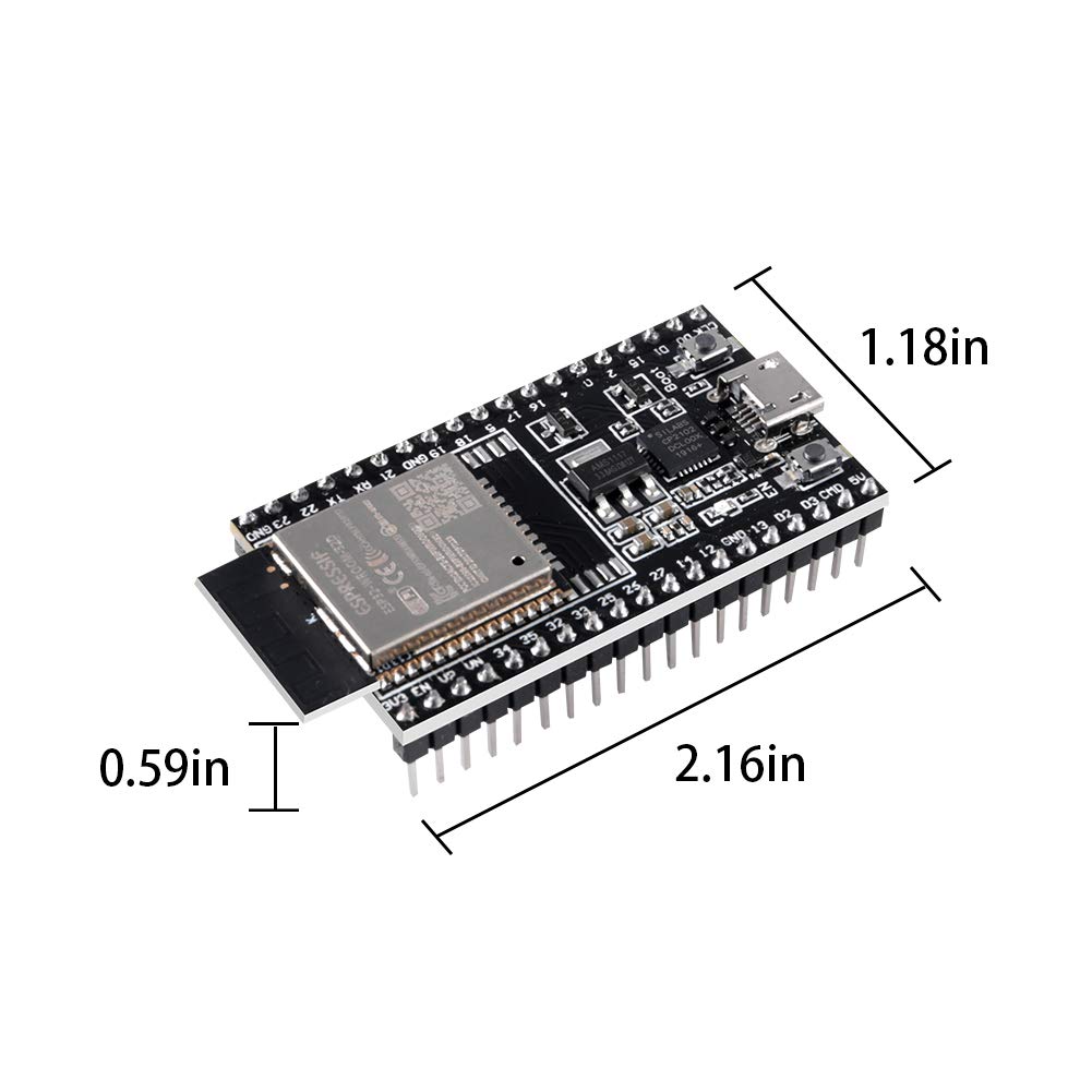 MELIFE 2 Pack ESP32-DevKitC core Board for ESP32 Development Board ESP32-WROOM-32U.