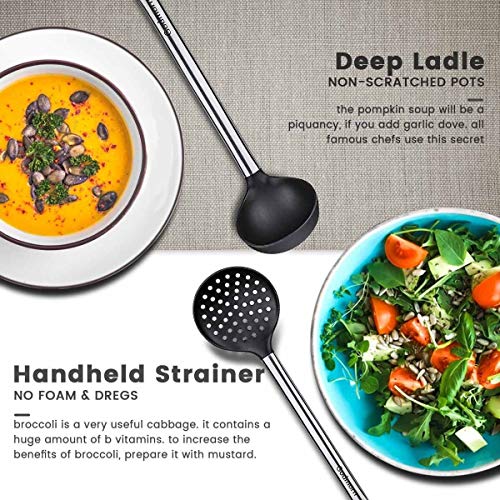 LMMDP 9 in 1 Silicone Handle Cookware Silica Gel Utensils Kitchenware Non Stick Pan Shovel Spoon Spatula Kitchen Cooking Tool Set