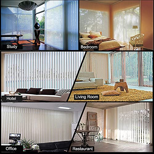 LETAU Cordless Sheer Vertical Window Blinds, Light Fitering, Reduce Sun Glare, UV Protection, White Window Shades for Slidding Door, French window, Room Divider, Glass Wall,OverSized Windows¡