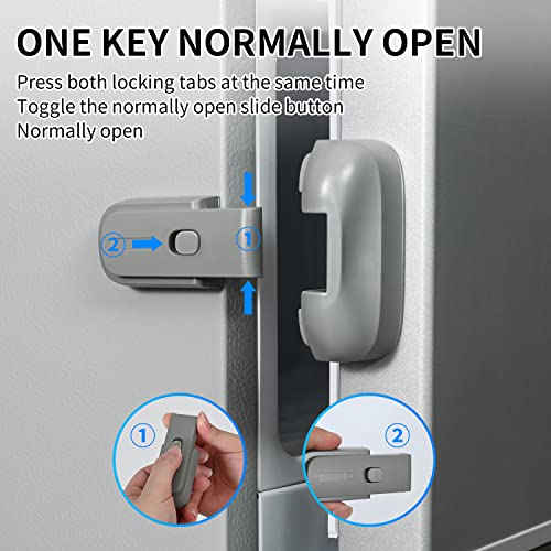Updated Home Refrigerator Lock for Kids, Child Proof Fridge Freezer Door Lock Apply to Max 1"(25mm) Sealing Strip Easy to Install and Use 3M Adhesive No Tools Need or Drill