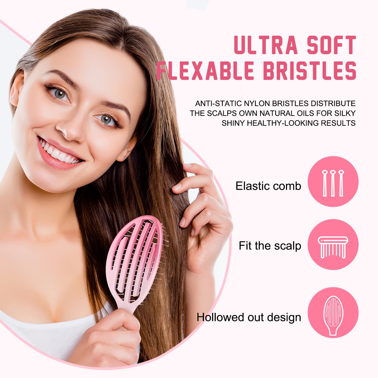 UUGLAM Vented Design Hair Brush - Ultra Soft HeatFlex Bristles With Ergonomic Handle Manages