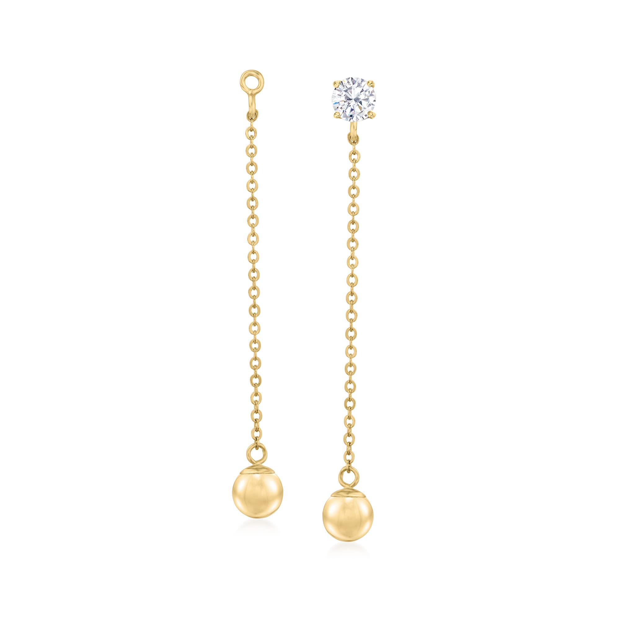 Ross-Simons 14kt Yellow Gold 6mm Ball Drop Earring Jackets