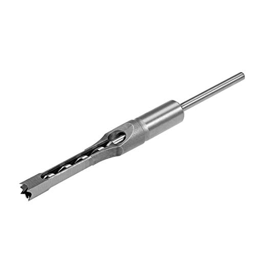 uxcell Square Hole Drill Bit, 3/8" High-Carbon Steel Hollow Chisel Mortise Power Tool for Woodworking