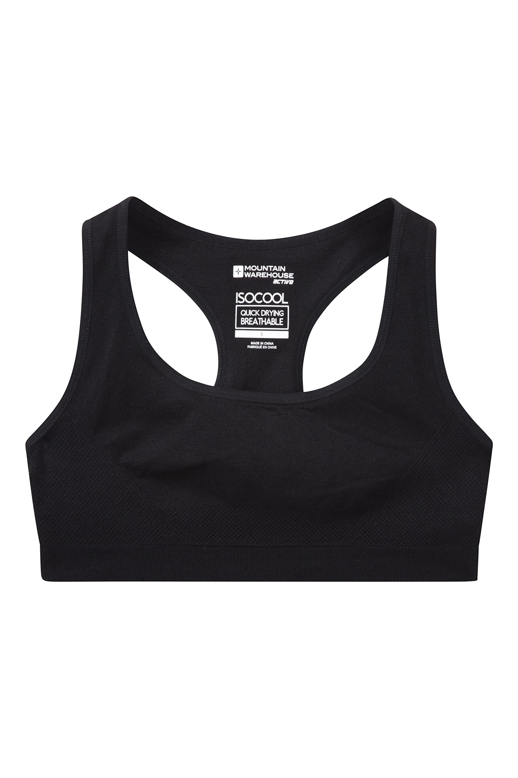 Mountain Warehouse Womens Anti-Chafe Seamless Bra - 2Pk, Seamless Black Large