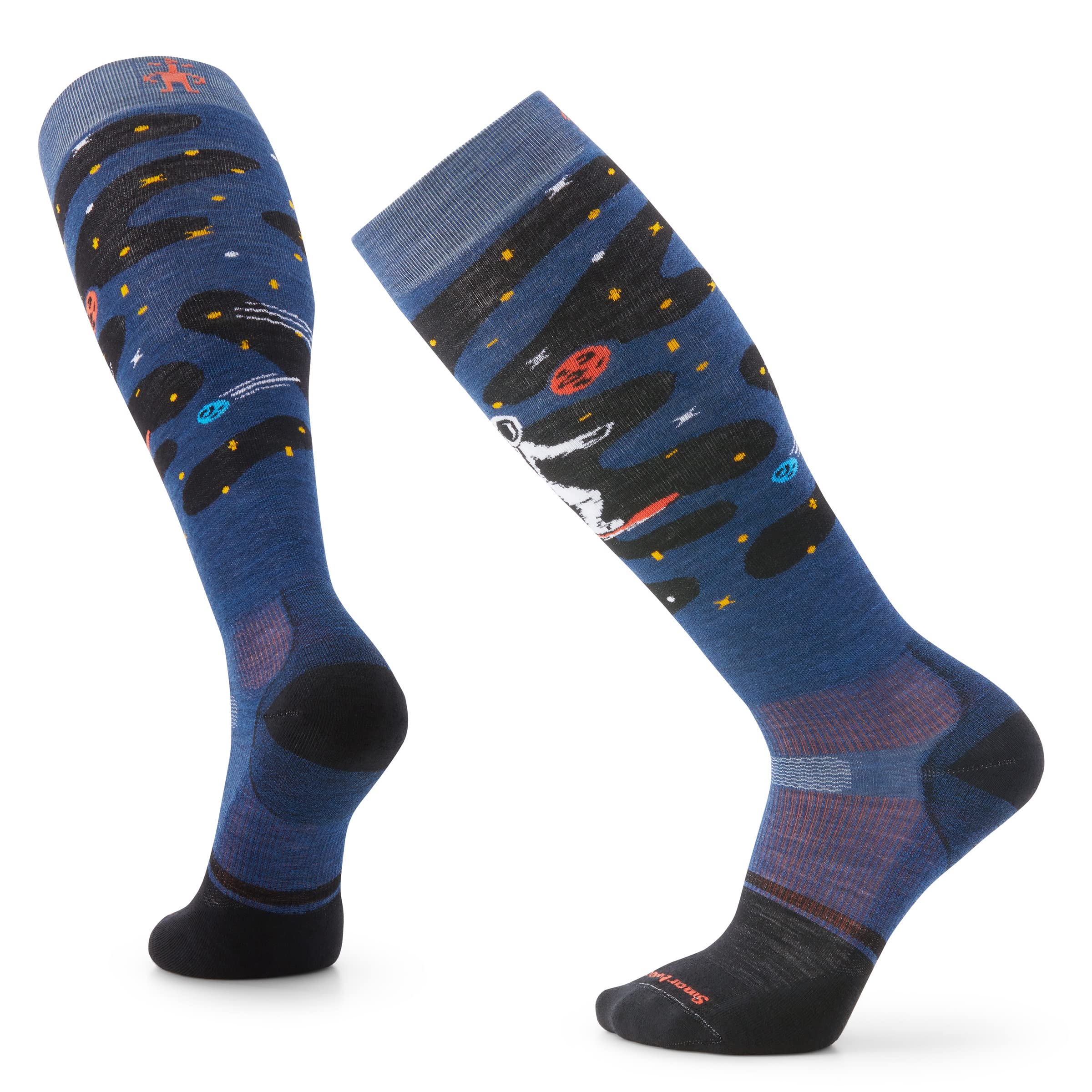 Smartwool Snowboard Astronaut Targeted Cushion Merino Wool Over The Calf Socks For Men and Women, Alpine Blue, Large