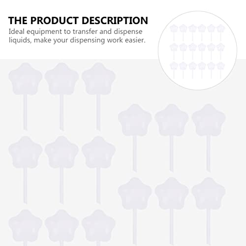 UPKOCH 50pcs Shape Waffles Dessert Droppers Cakes Heart and Syringe Star Cream Pipette Strawberries Infuser Cuake Transfer Jam Ml Straw Pasteur Cuakes Squeeze Ice Transparent