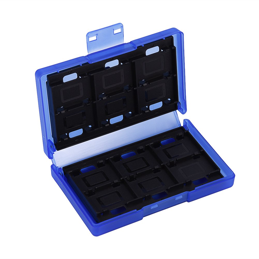 Switch Game Case,24-in-1 TF Card Box, Game Memory Case Holder Carrying Storage for Switch Protective Blue Cases Cards and from (Blue) [video game]