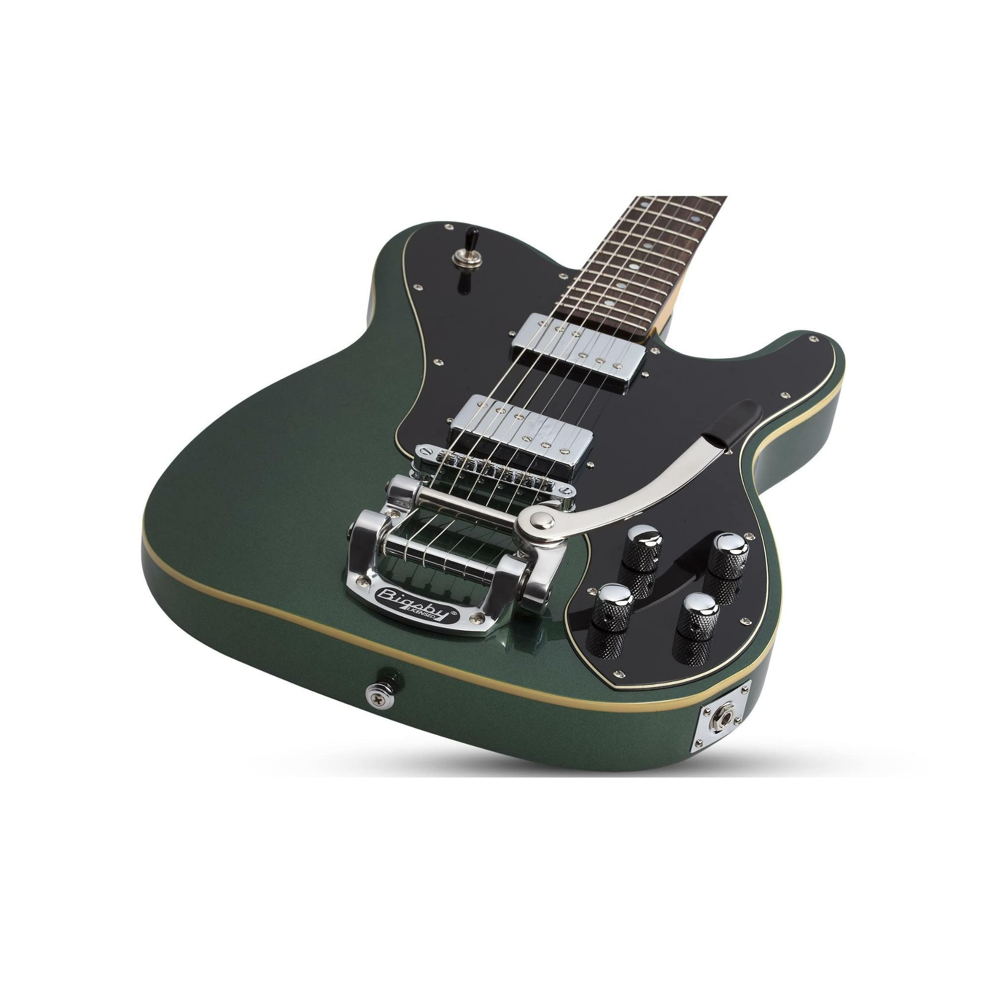 Schecter PT Fastback II 6-String B Electric Guitar (Right Handed, Dark Emerald Green) Bundle with Hard Shell Carrying Case (2 Items)