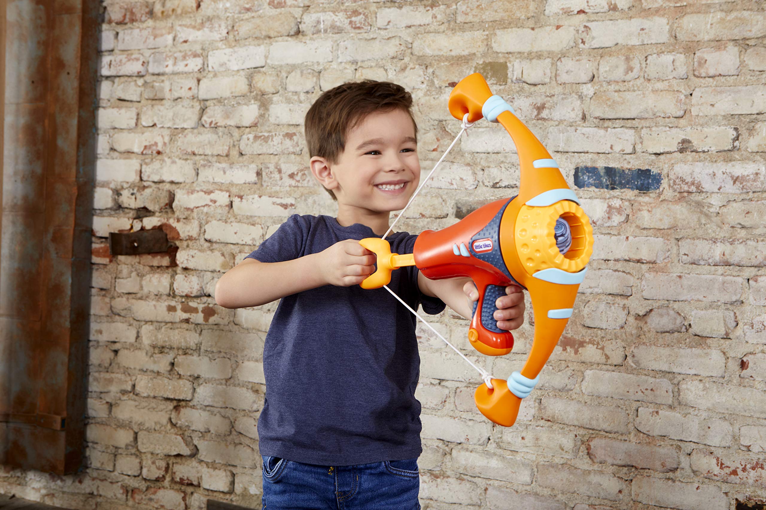 Little Tikes Mighty Blasters Mighty Bow Toy Blaster with 4 Soft Power Pods, Multicolor, Model: