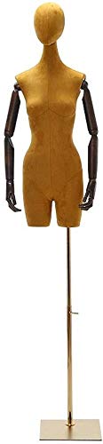 Mannequin Torso Mannequin Dress Form Torso Adjustable Height Female Tailors Dummy Dressmakers Mannequin Display Bust Solid Wood Arm Metal Base for Apparel Jewelry Display Stand