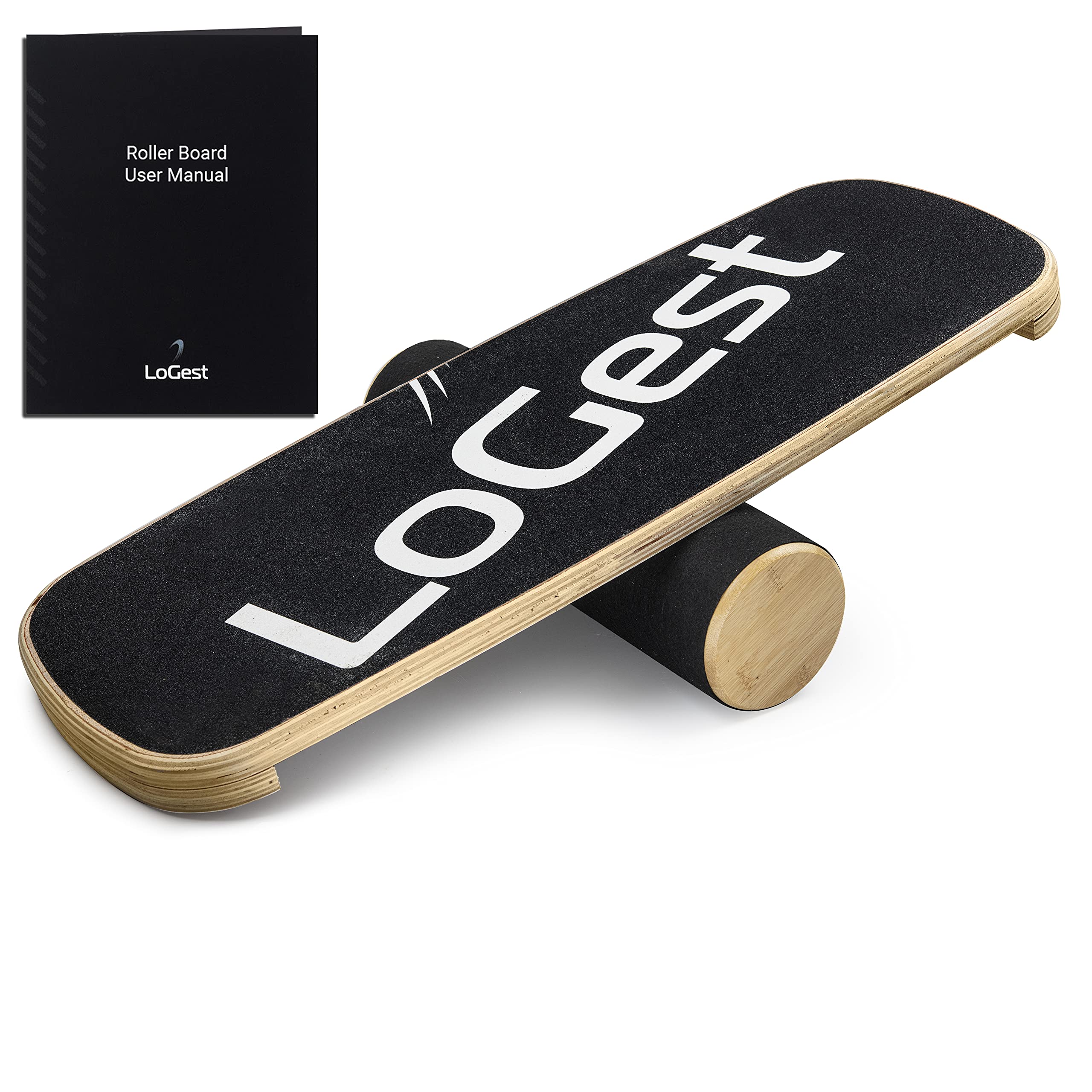 Logest Wood Balance Board Trainer - Balancing Roller Board for Hockey, Snowboard, Surf, Balance Trainer for Stability and Fitness Workout Board Core Trainer