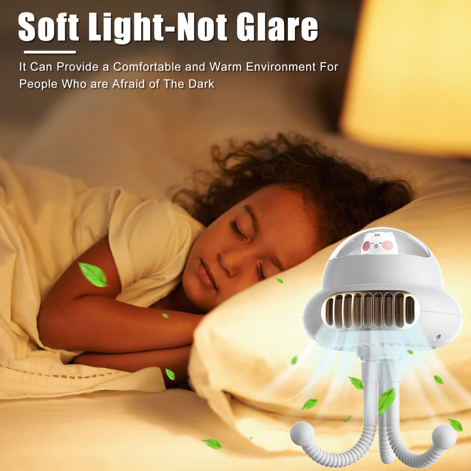 Smilco Stroller Fan Portable Ultra-Low Noise Baby Personal Fan,Rechargeable 3600mAh Battery Powered Fan for Stroller Baby.