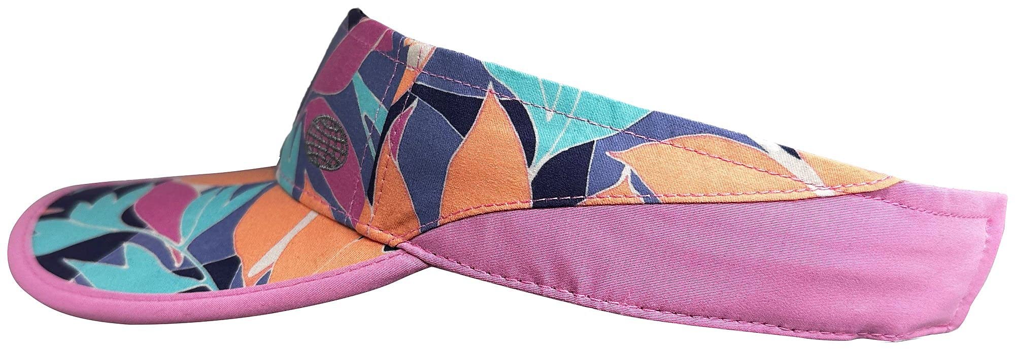 Reel Legends Womens Floral Print Foldable Sun Visor One Size Pink Multi