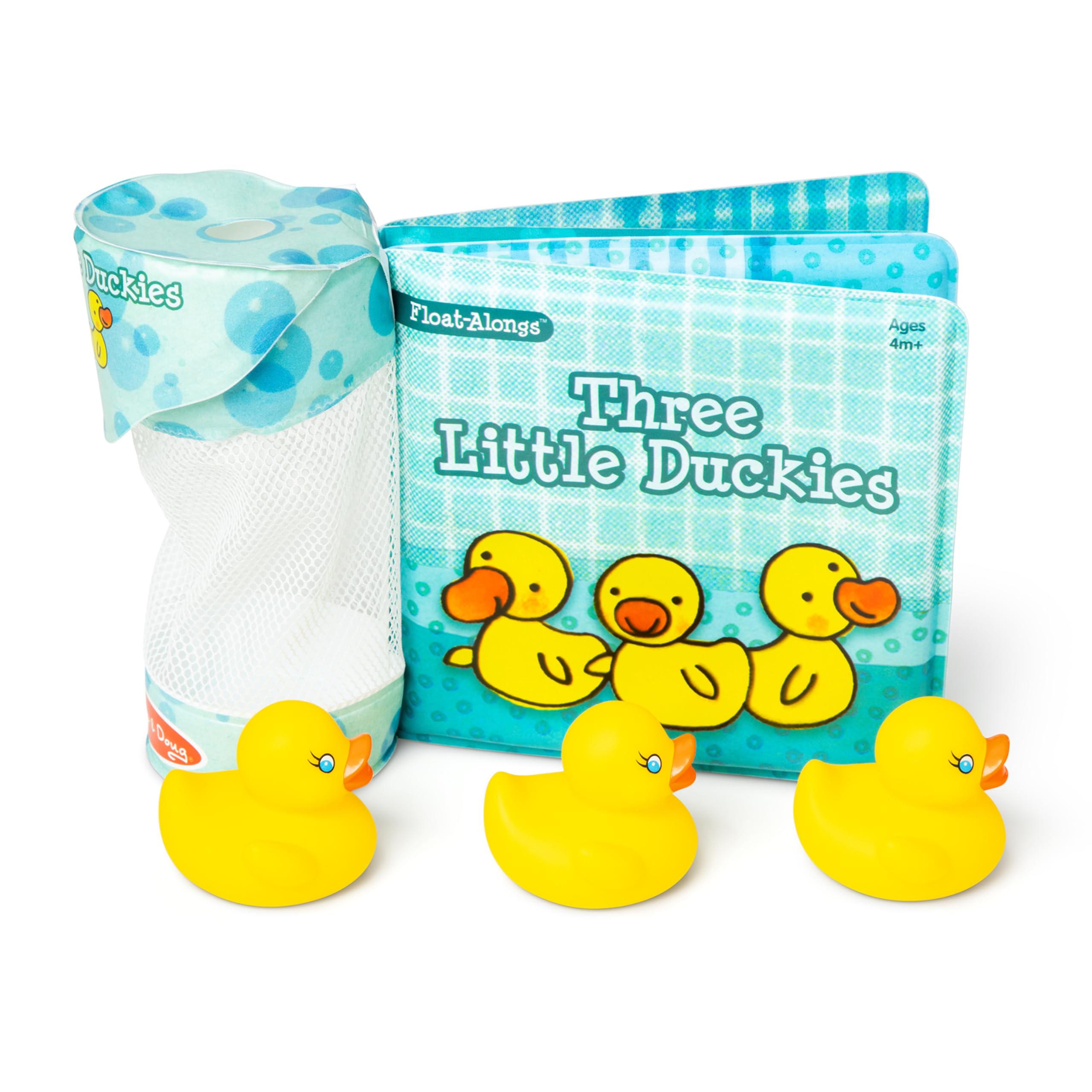 Melissa & Doug Children's Book - Float-Alongs: Three Little Duckies (Bath Book + 3 Floating Duck Toys)