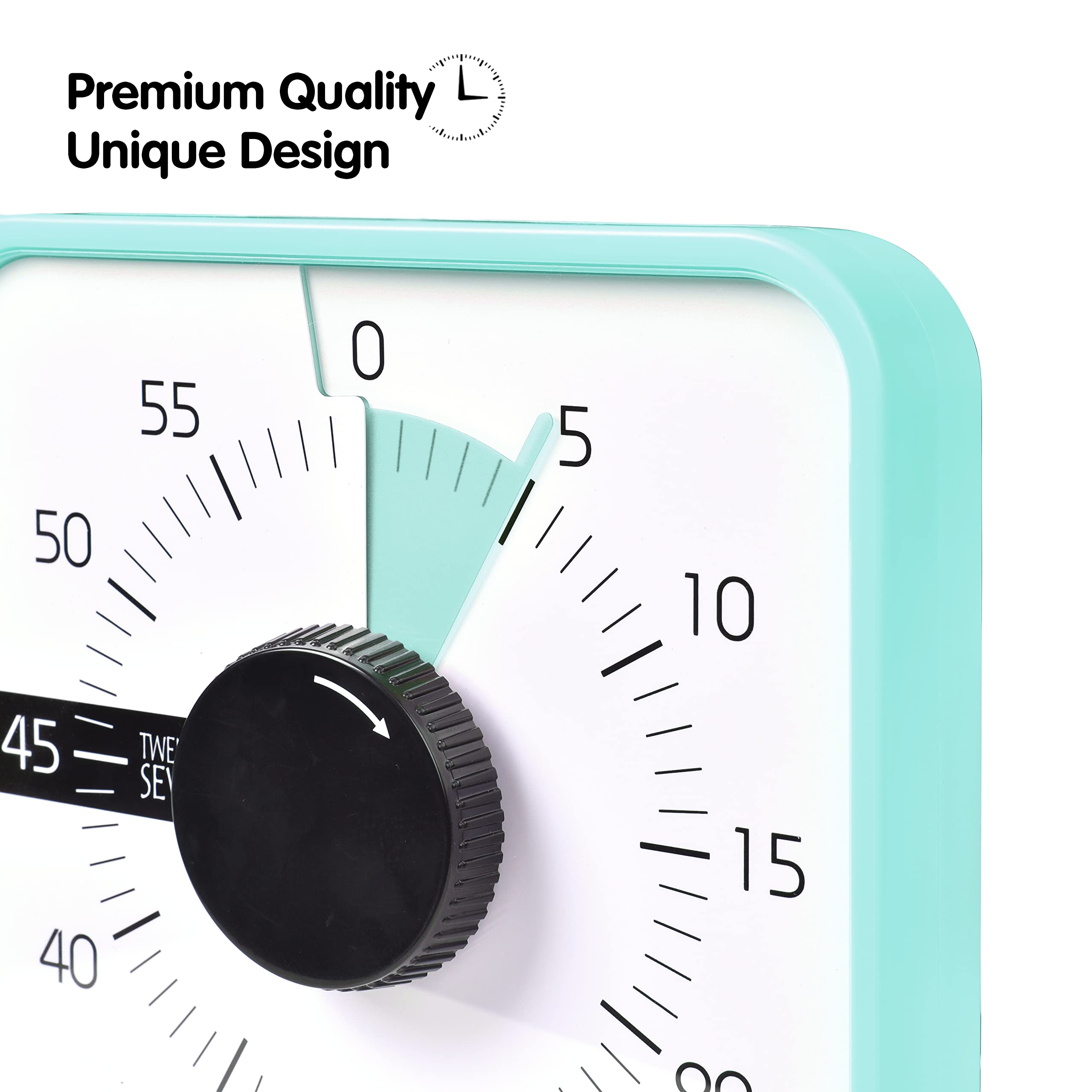 TWENTY5 SEVEN Countdown Timer 7.5 inch; 60 Minute 1 Hour Visual Timer β Classroom Teaching Tool Office Meeting, Mechanical Countdown Clock for Kids Exam Time Management Magnetic, Mint Green