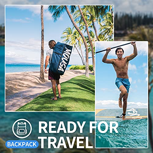 MOUSA 11'x33'' Inflatable Paddle Board, Stable Ultra Wide SUP, Dual Player Paddle Boards for Adults, Strong Inflatable Material, Anti Slip Deck, ISUP Yoga, 20 lbs Light SUP Board