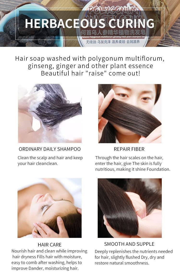 Vingtank 3-Pack Hira Blackening Shampoo, Hira Blackening Shampoo, Organic Gray Black Shampoo, Natural Dark Shampoo