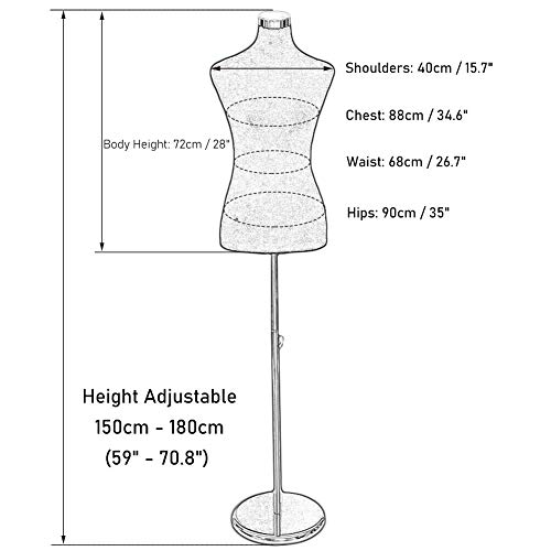 Mannequins Large Sewing, Female Tailors Dressmakers Dummy, Students Clothing Forms Model Display, Half Body