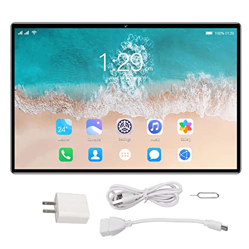 VINGVO 10 Inch Tablet, 100-240V 6G RAM 256G ROM Call Support 5G WiFi Dual Band Tablet PC for Home (Gold)
